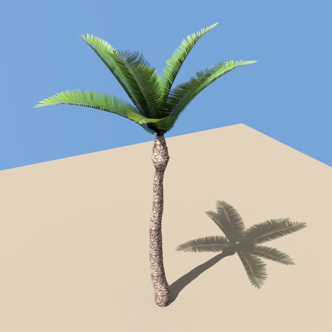 3d low-poly palm tree