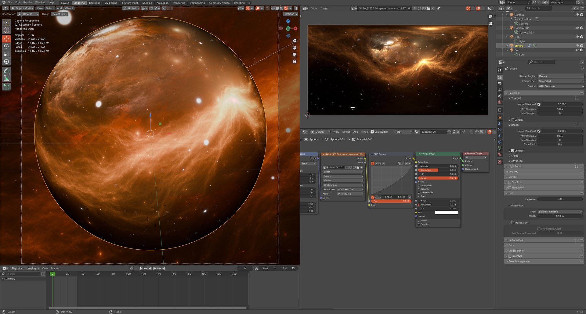 HDRI Panoramic Sky - 360 Space Nebula N3456 3D Model - TurboSquid 2344259