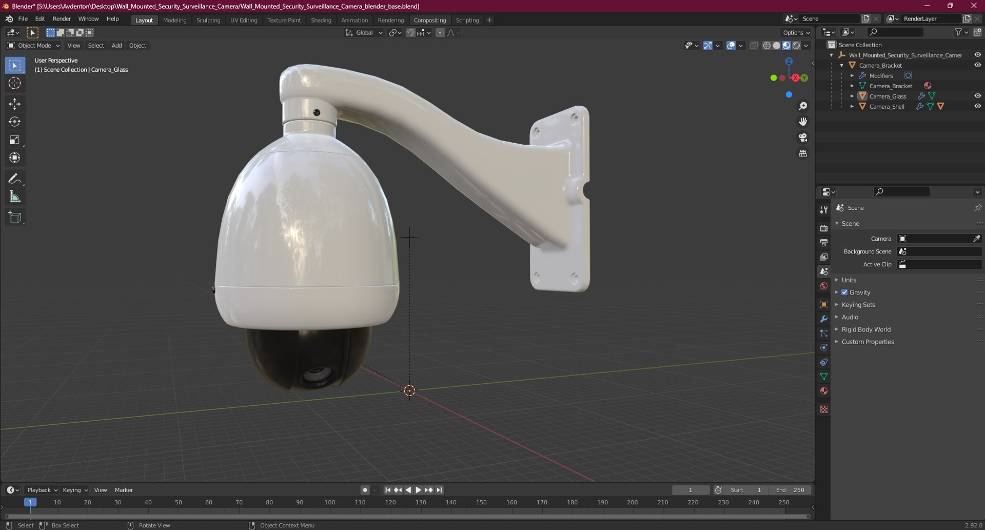 3D Model Wall Mounted Security Surveillance Camera - TurboSquid 2249601