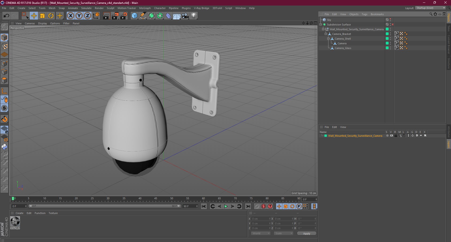 3D Model Wall Mounted Security Surveillance Camera - TurboSquid 2249601