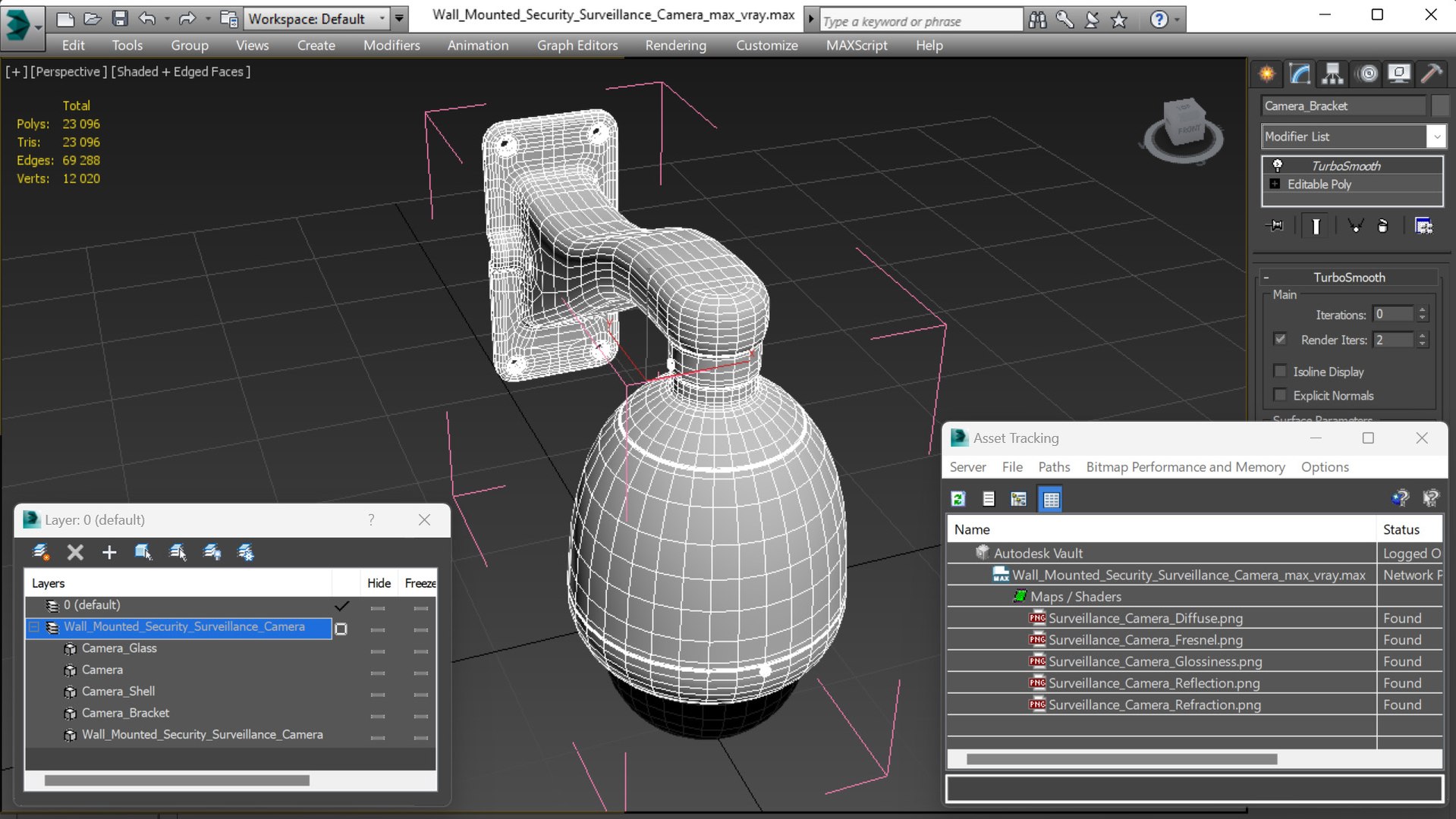 3D Model Wall Mounted Security Surveillance Camera - TurboSquid 2249601