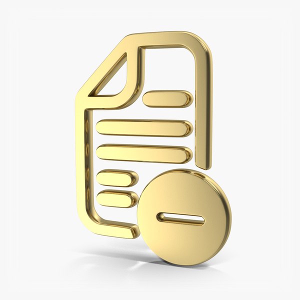 modelo 3d Quitar símbolo de documento dorado - TurboSquid 2059673