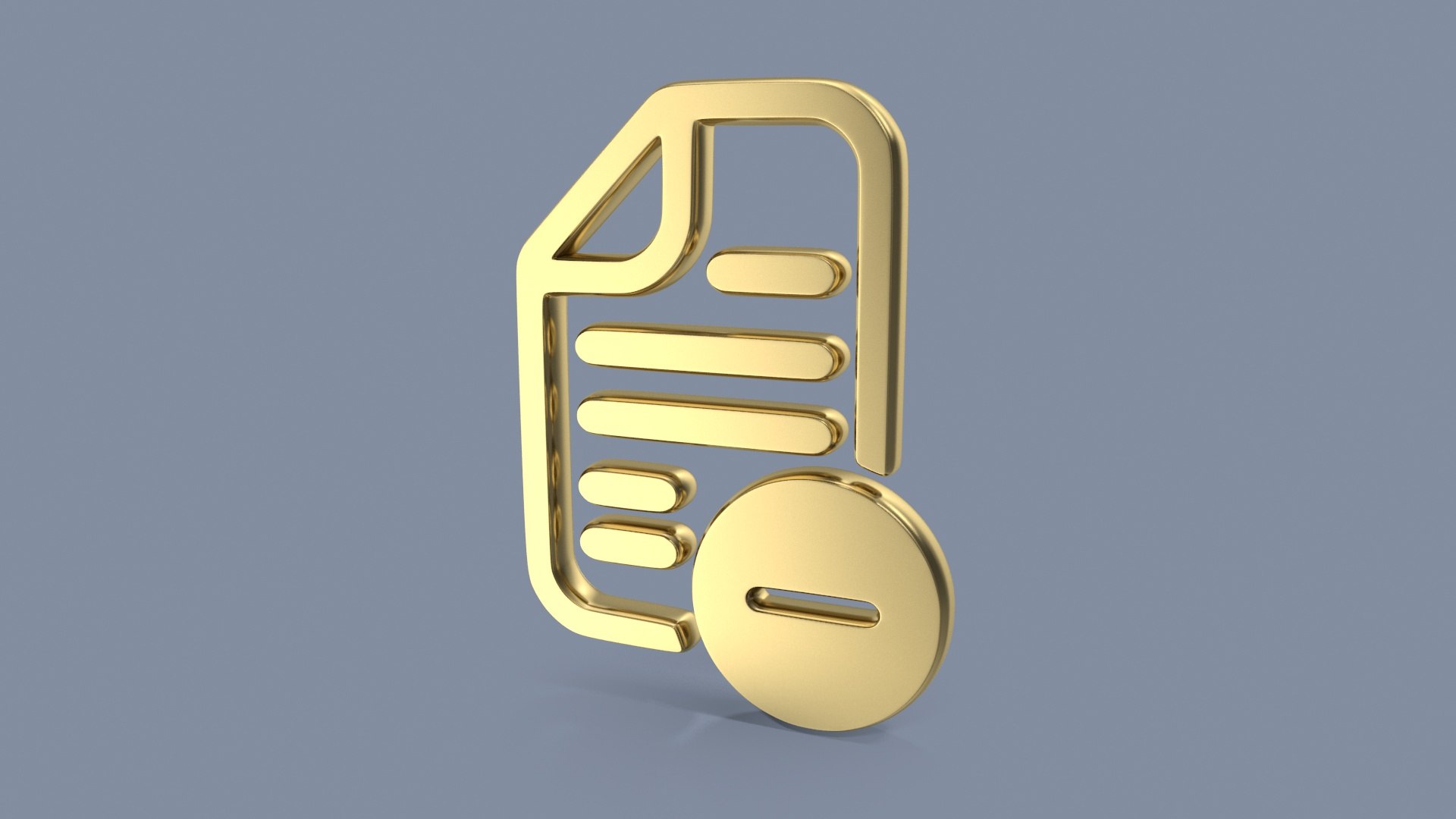 3D Remove Document Symbol Gold Model - TurboSquid 2059673