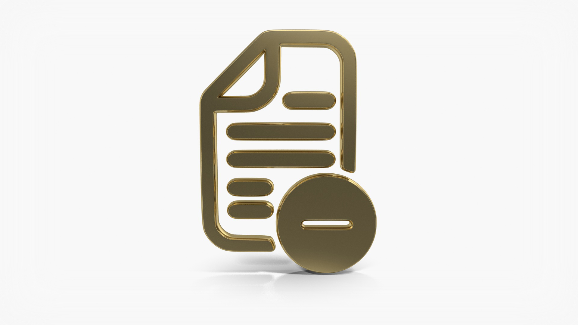 3D Remove Document Symbol Gold Model - TurboSquid 2059673