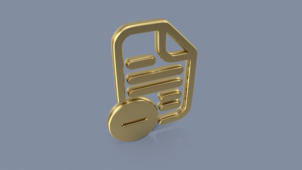 modelo 3d Quitar símbolo de documento dorado - TurboSquid 2059673