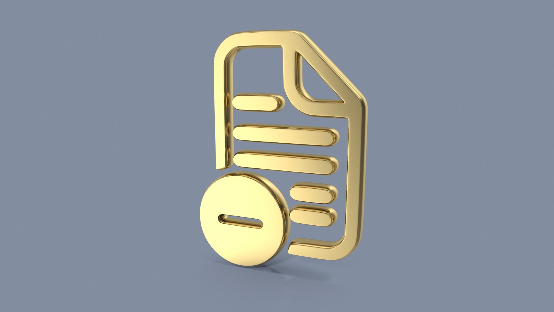 3D Remove Document Symbol Gold Model - TurboSquid 2059673