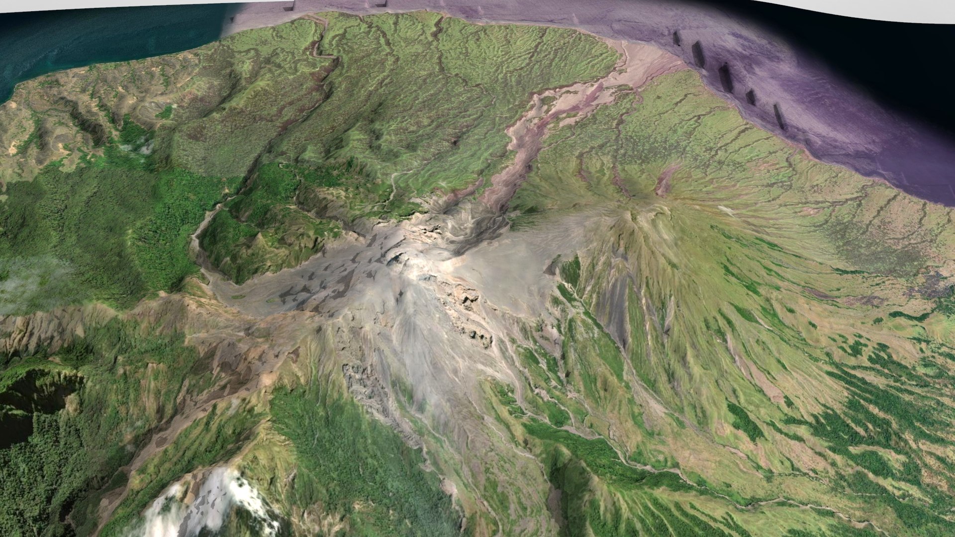 3D Mountain Landscape Bima Bontoh Indonesia Sangeang Api 1949 ...