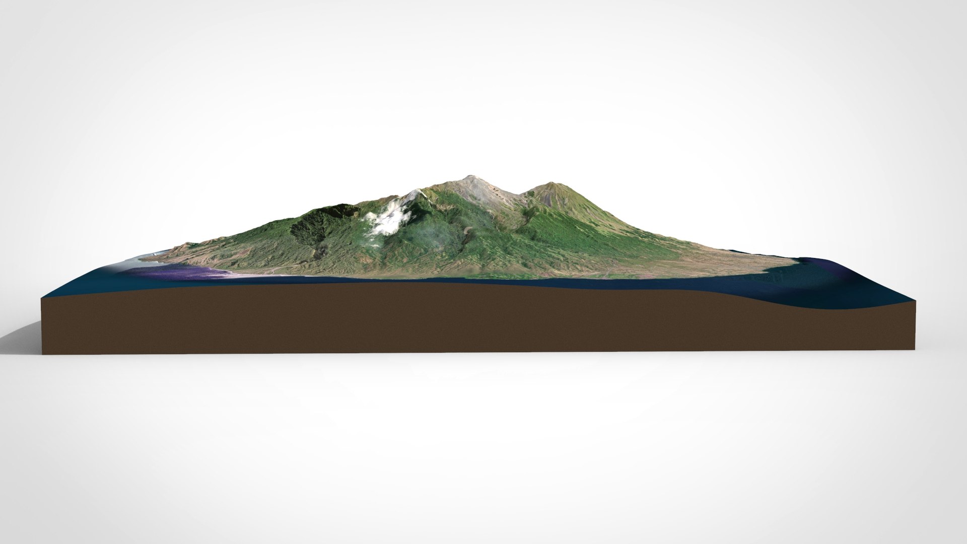 3D Mountain Landscape Bima Bontoh Indonesia Sangeang Api 1949 ...