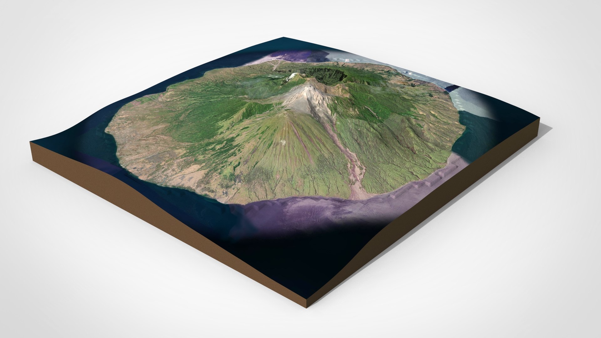 3D Mountain Landscape Bima Bontoh Indonesia Sangeang Api 1949 ...