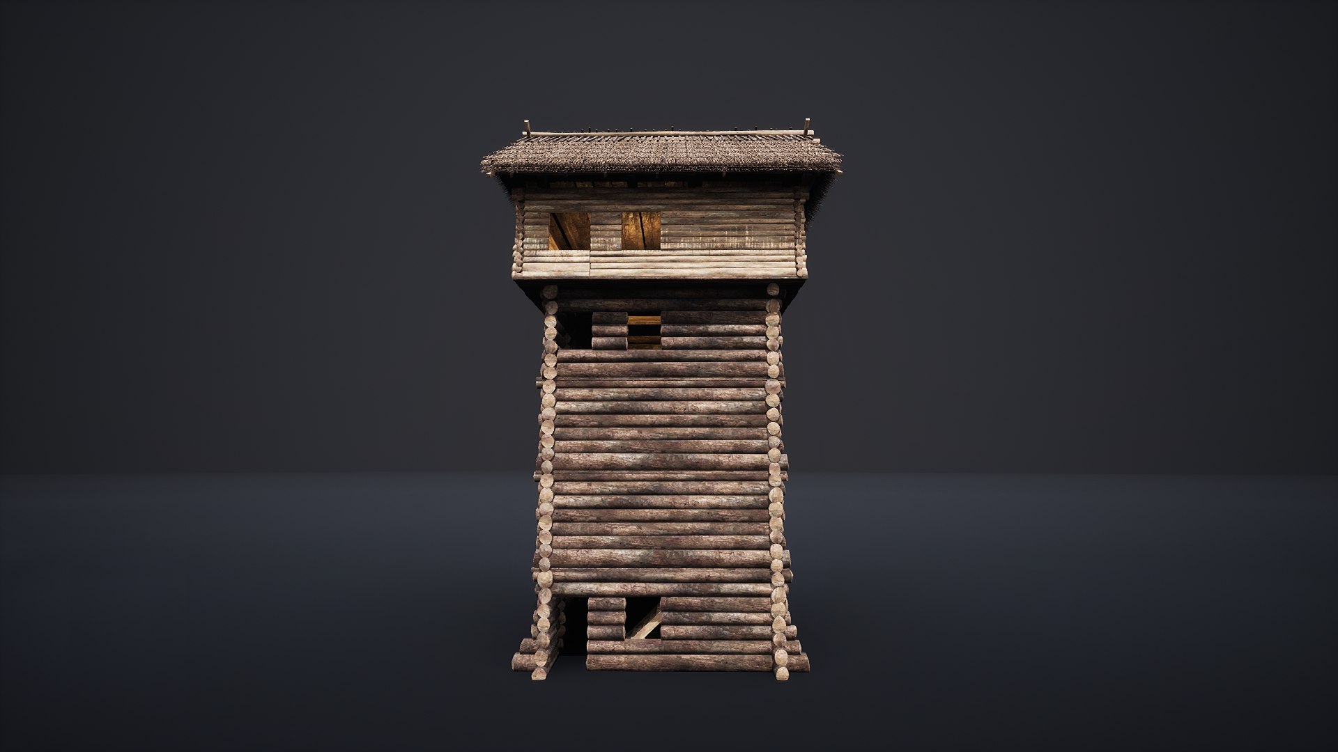 3D WATCHTOWER TOWER FORT SLAVIC PALISADE WOODEN CASTLE MEDIEVAL AAA ...