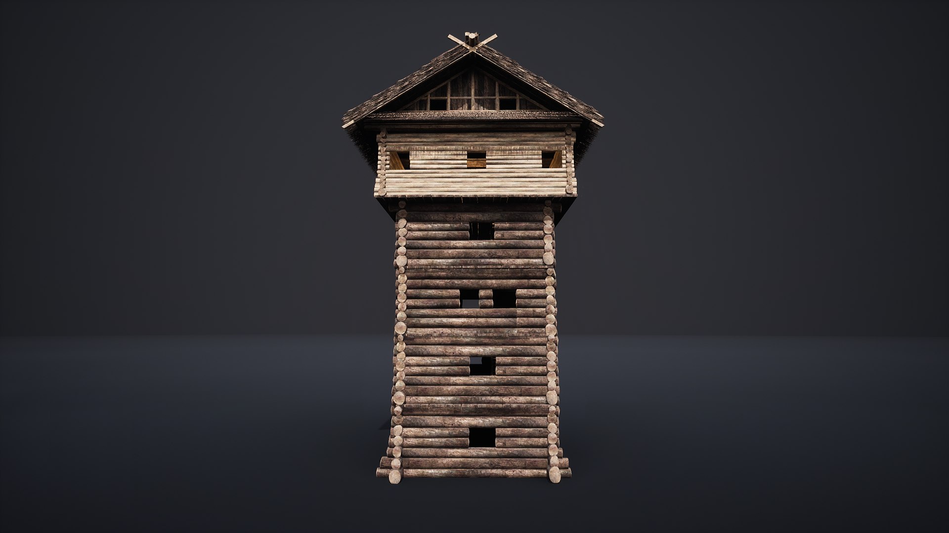 3D WATCHTOWER TOWER FORT SLAVIC PALISADE WOODEN CASTLE MEDIEVAL AAA ...