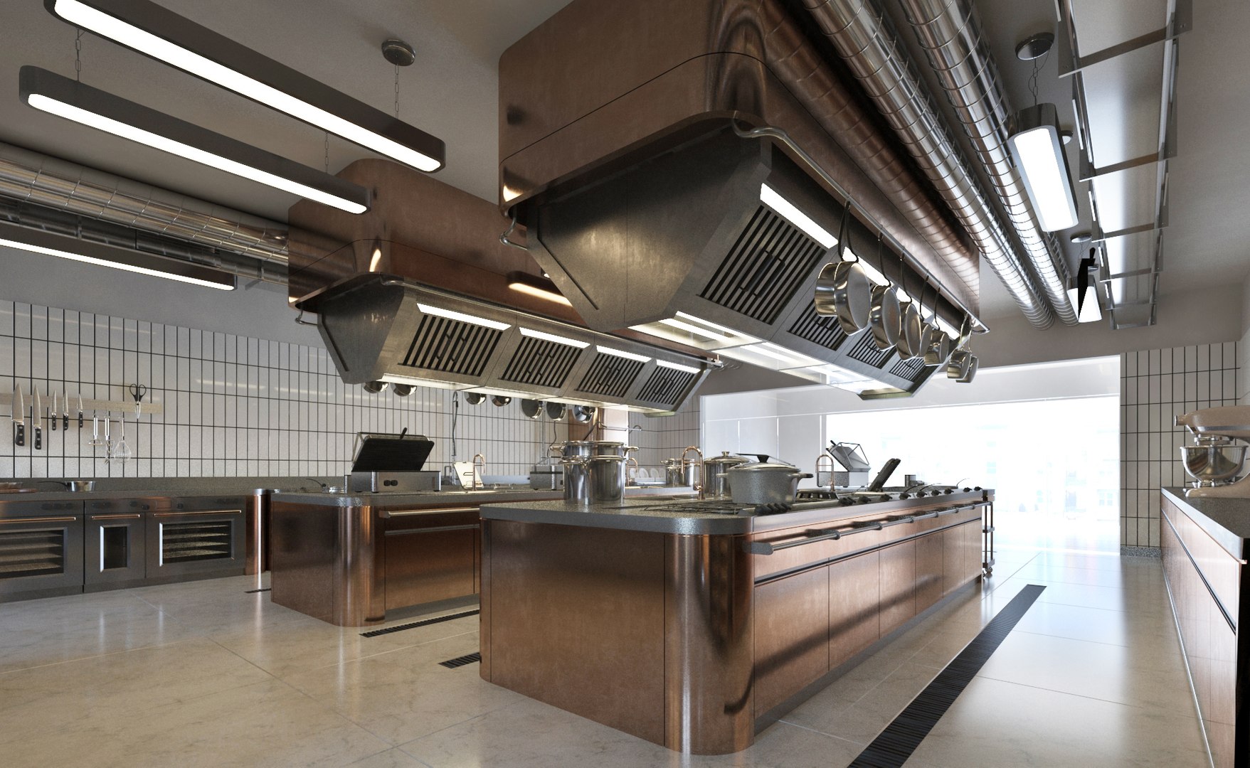 Modern Commercial Kitchen Interior 3D model - TurboSquid 2113783