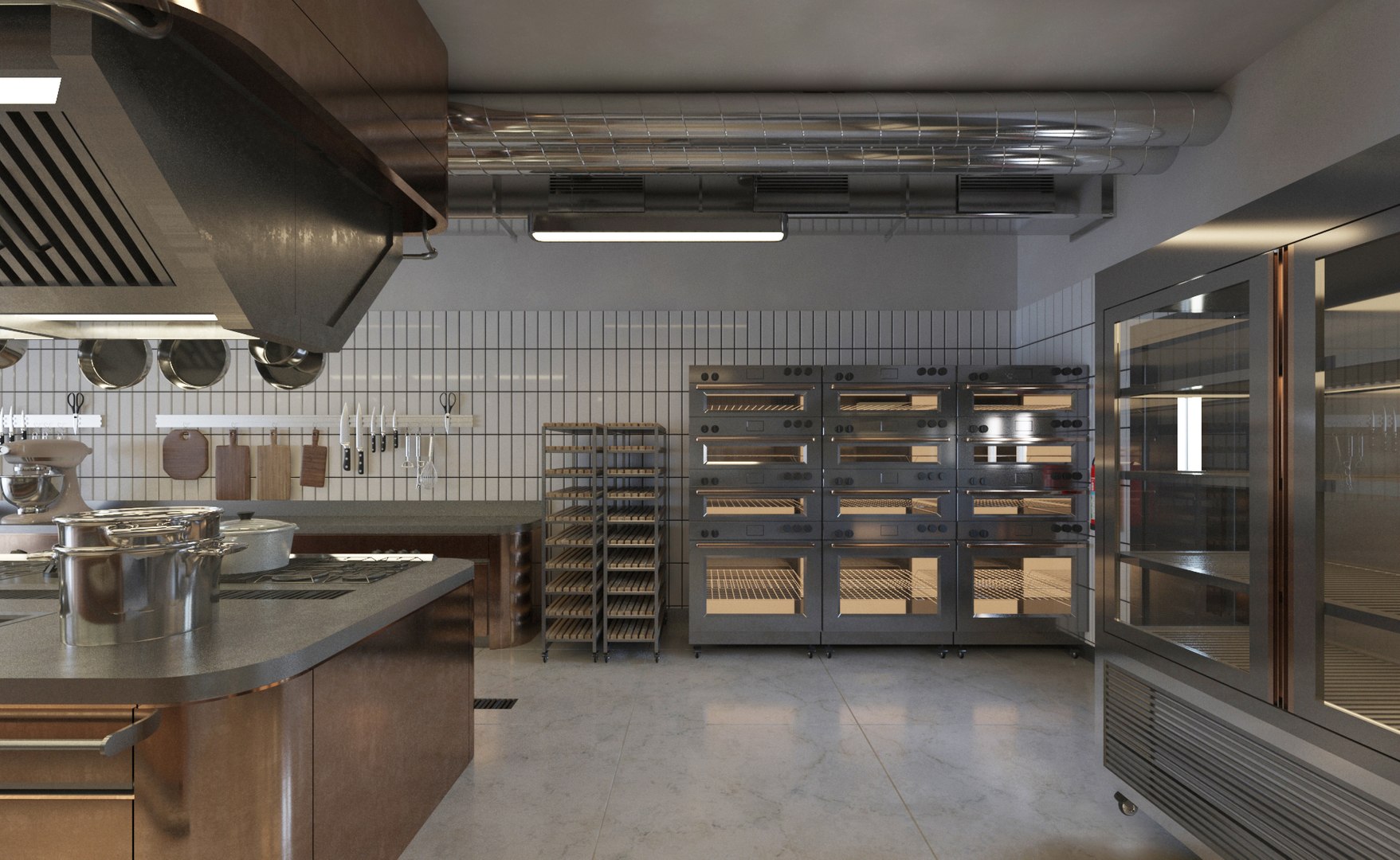 Modern Commercial Kitchen Interior 3D Model - TurboSquid 2113783