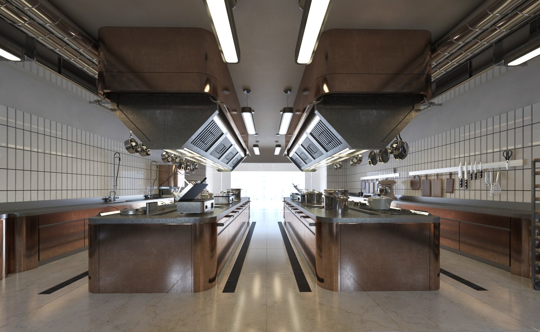 Modern Commercial Kitchen Interior 3D model - TurboSquid 2113783