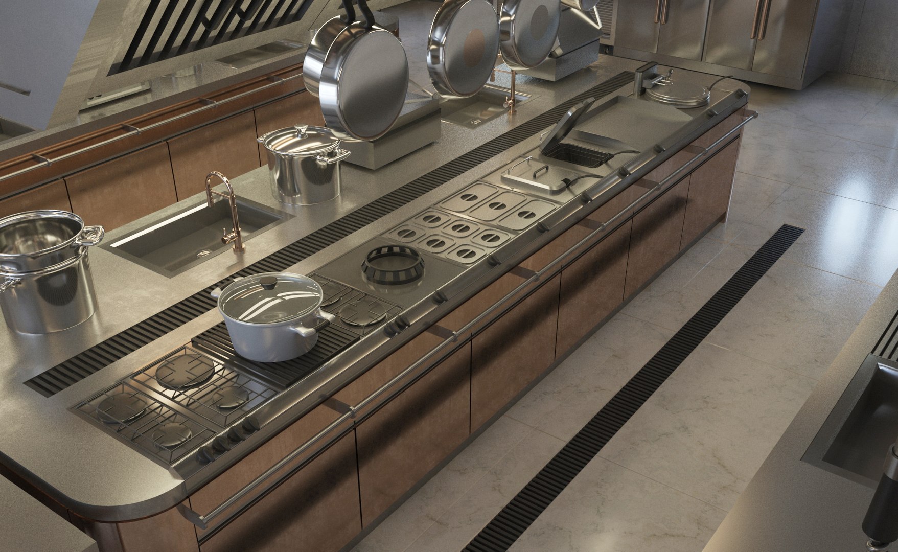 Modern Commercial Kitchen Interior 3D Model - TurboSquid 2113783