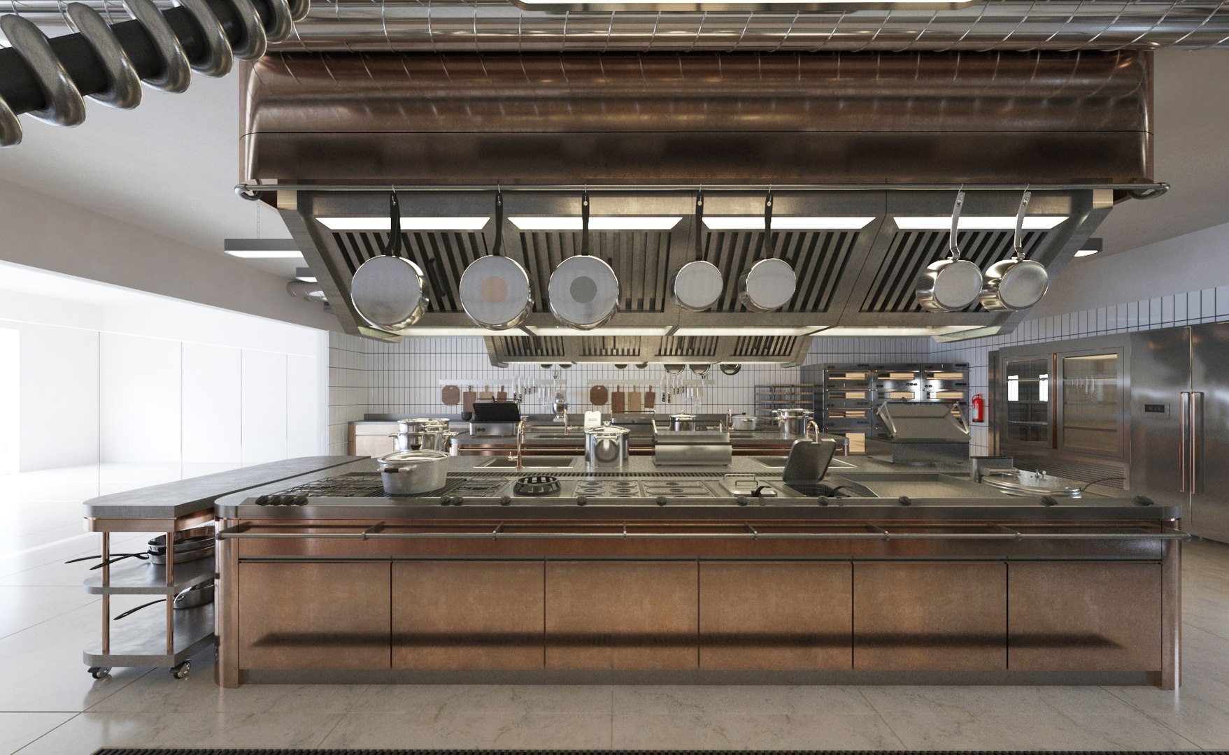 Modern Commercial Kitchen Interior 3D Model - TurboSquid 2113783