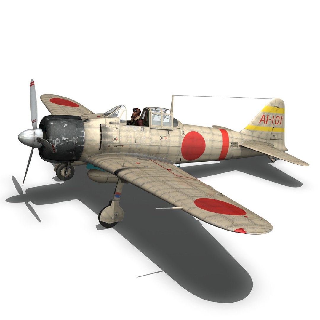 3d Mitsubishi A6m2 Zero Aircraft Carrier Model
