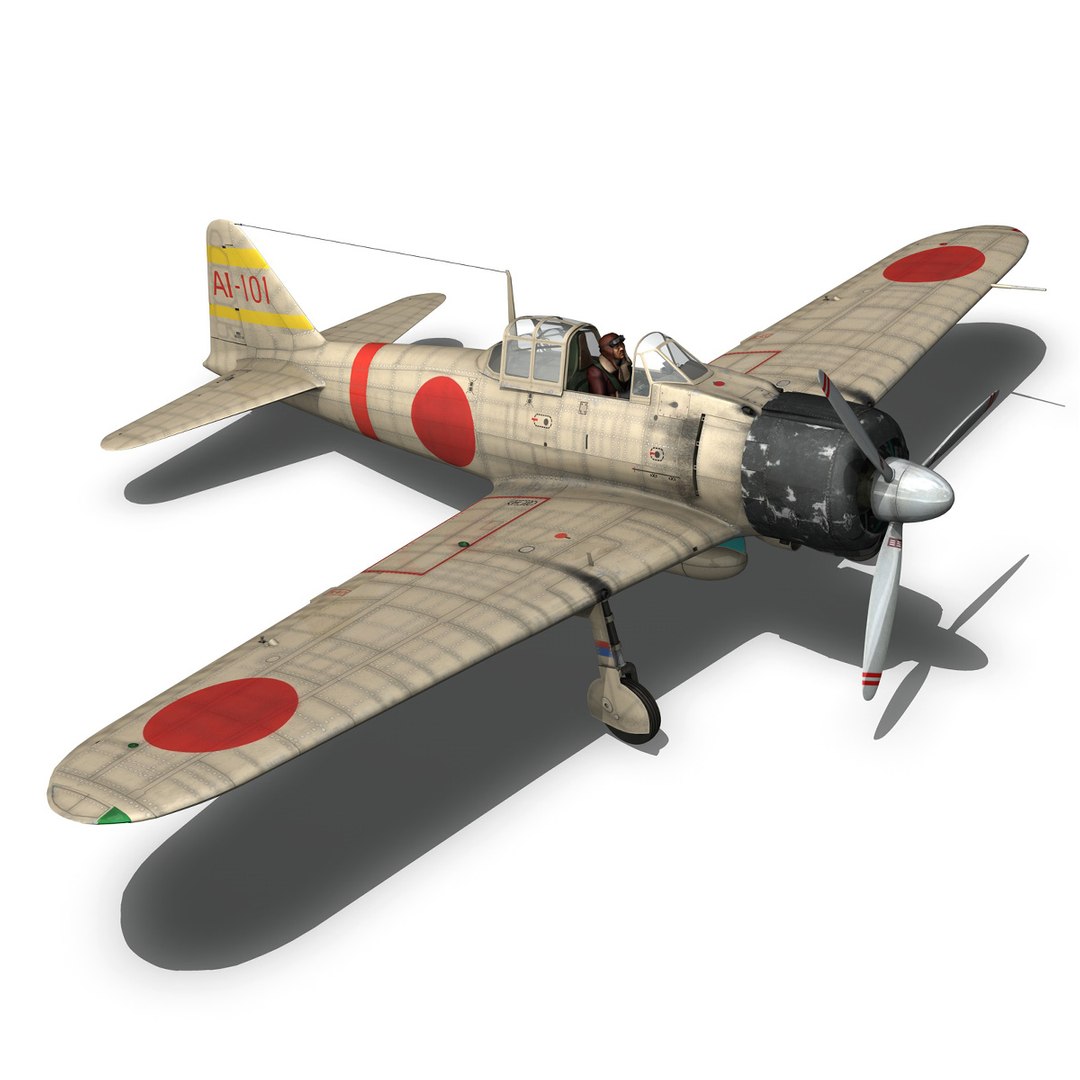 3d Mitsubishi A6m2 Zero Aircraft Carrier Model