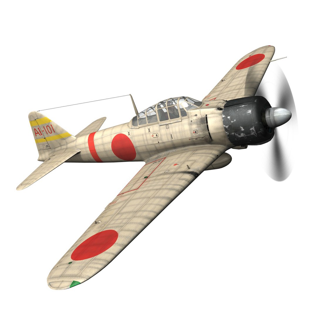 3d Mitsubishi A6m2 Zero Aircraft Carrier Model