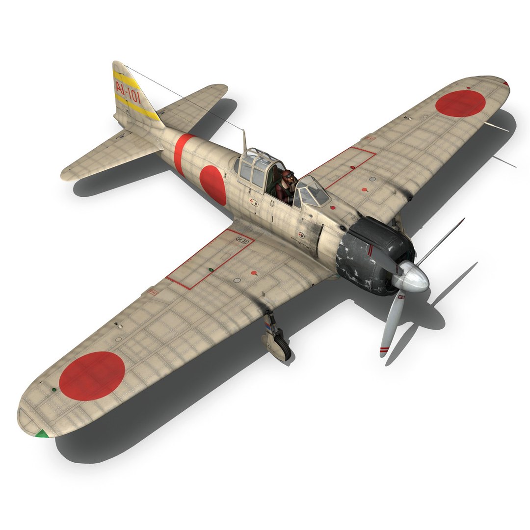 3d Mitsubishi A6m2 Zero Aircraft Carrier Model