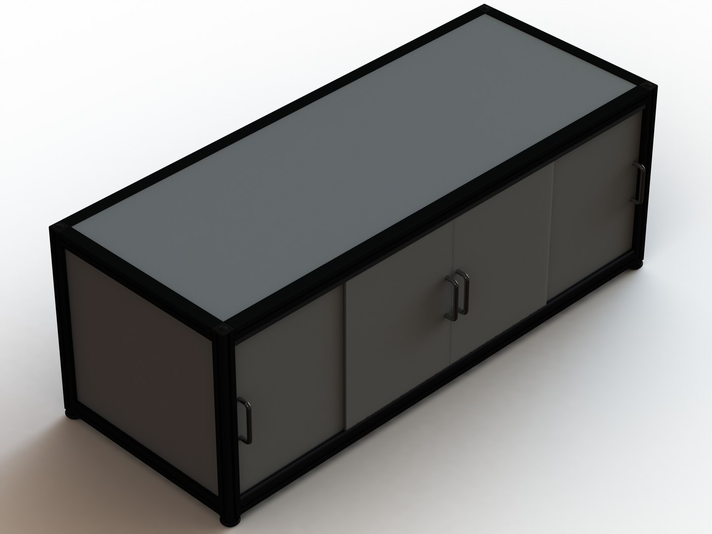 3D Aluminum Storage Cabinet with Sliding Doors model - TurboSquid 2157187
