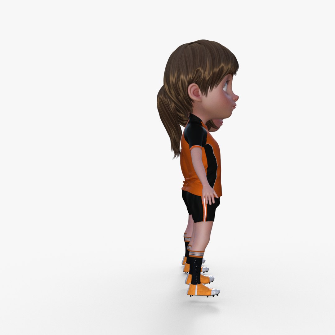 3D Cartoon Footballer Boy and Girl Rigged - TurboSquid 1983673