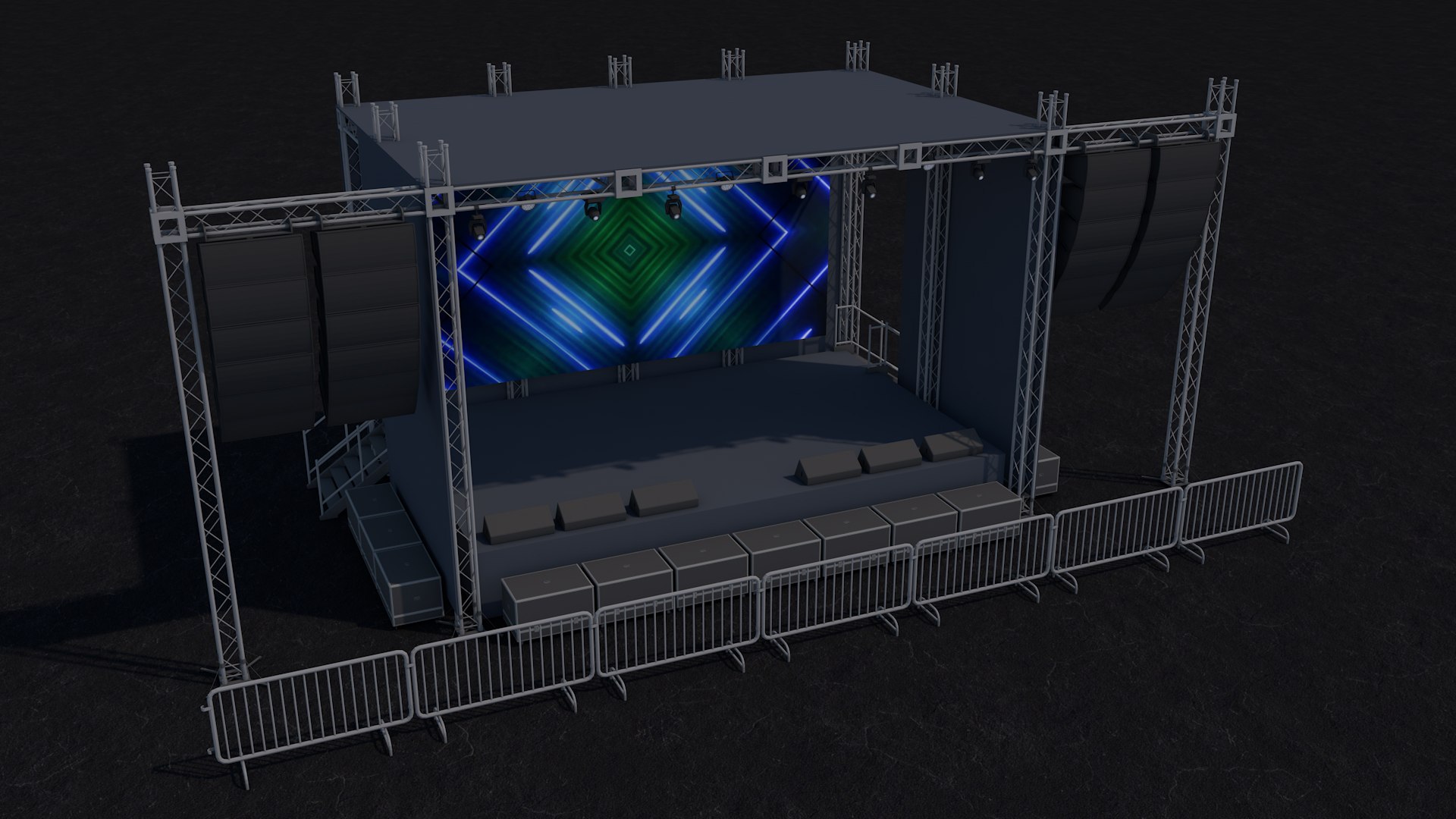 3D Poly Concert Stage Scene Model - TurboSquid 2200543