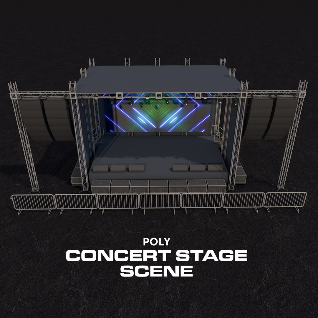 3D Poly Concert Stage Scene Model - TurboSquid 2200543
