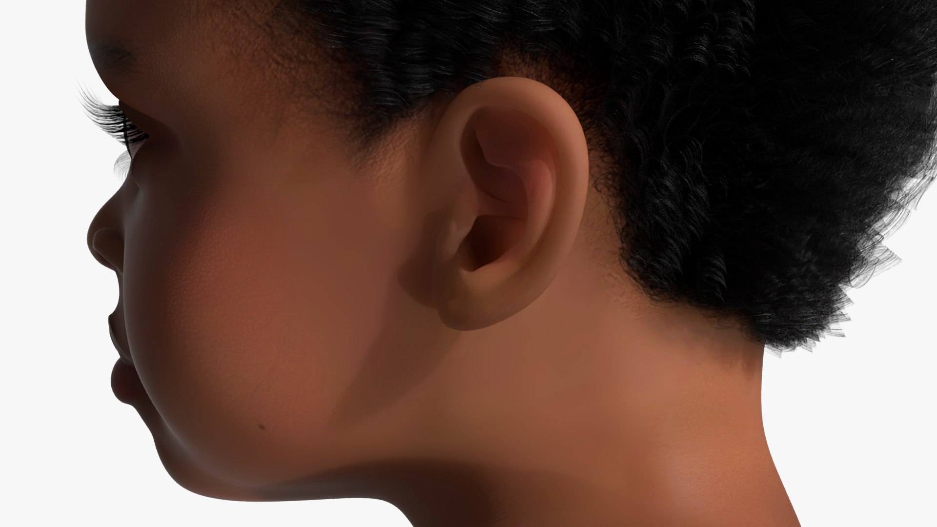 African Baby Boy Light Skin Head Model - TurboSquid 2314629