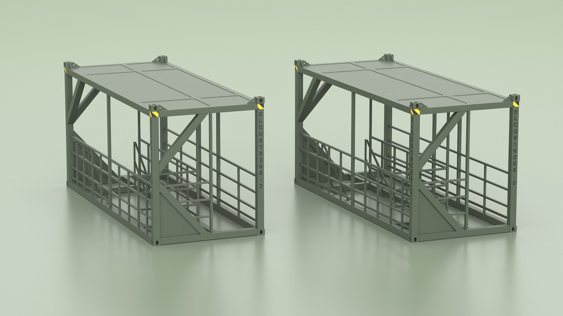 3D Site Access Stair Container Green - TurboSquid 2433504