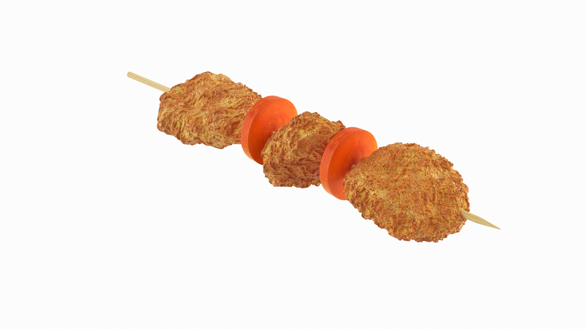 3D Nuggets On Wooden Skewer - TurboSquid 2381231