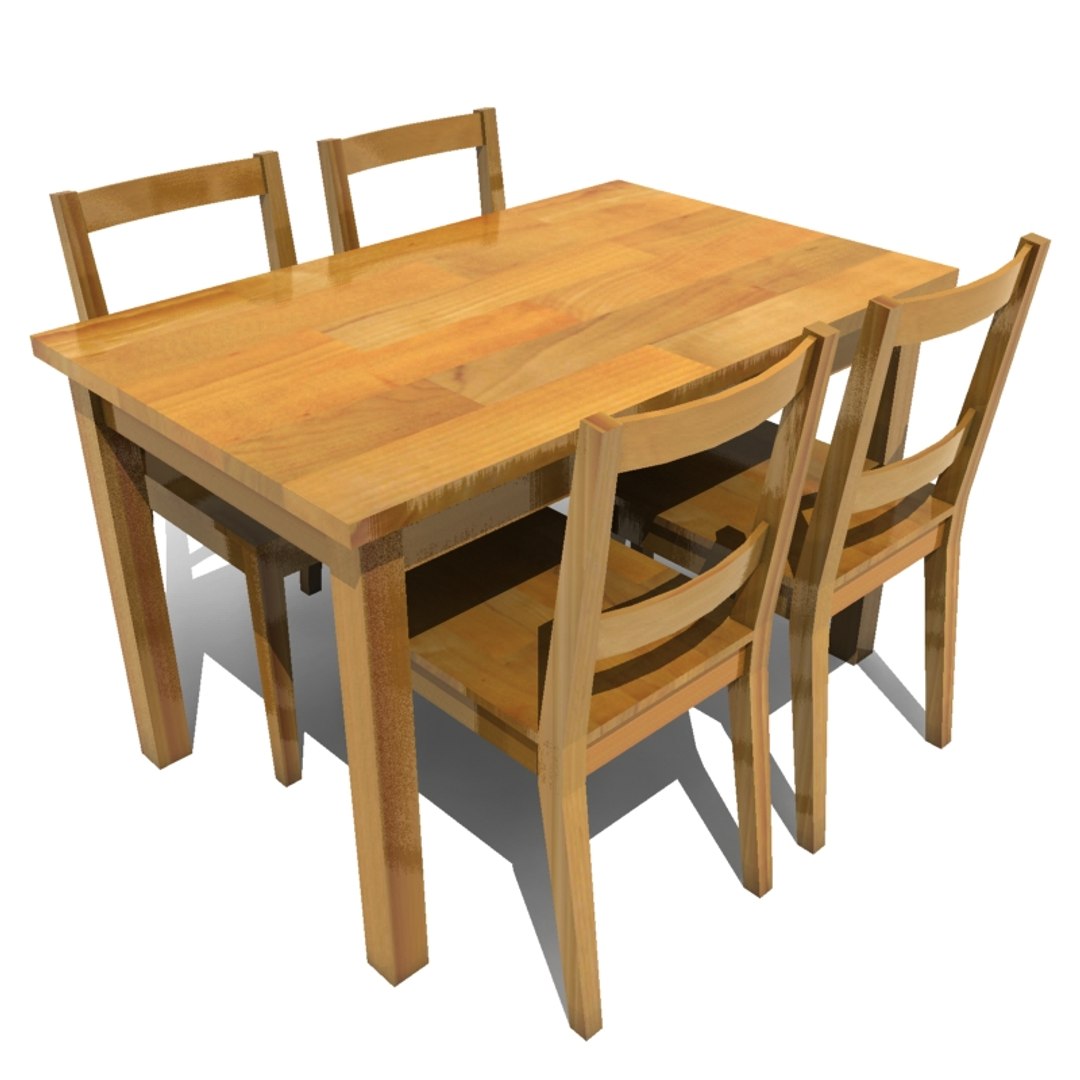Dining Table Chairs 3d Model
