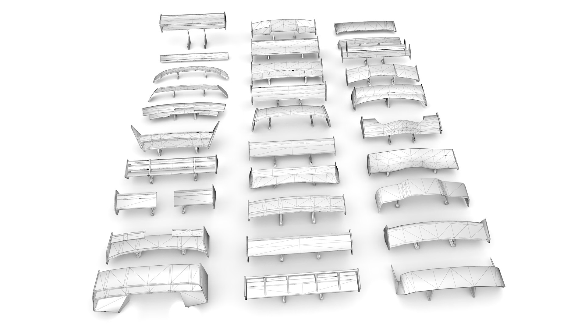 Spoilers Pack 3d Model