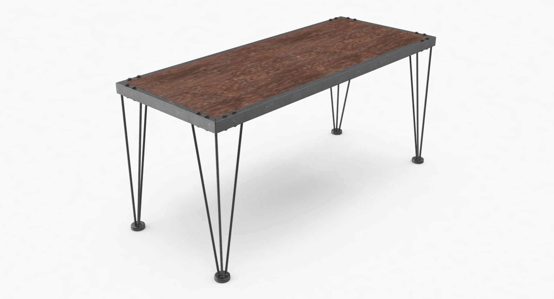 Metal wood table 3D model - TurboSquid 1289778