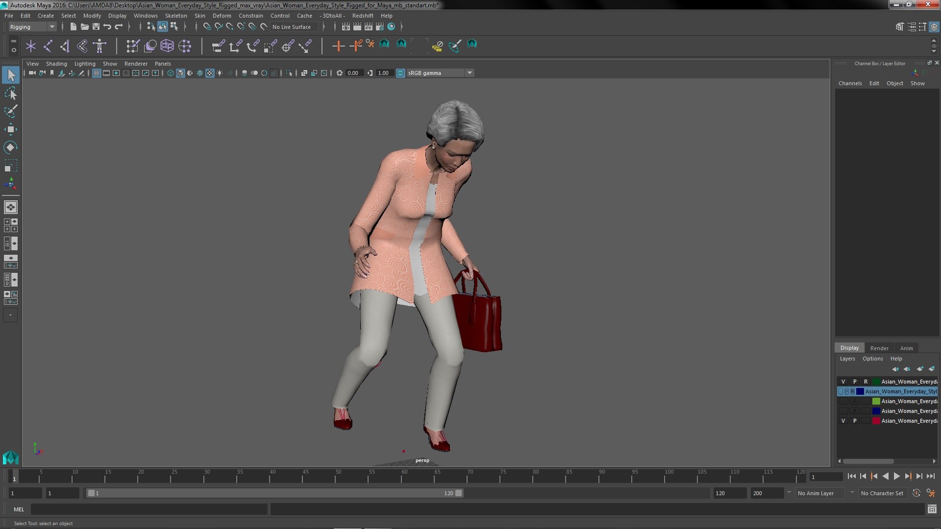 Asian Woman Everyday Style Rigged For Maya 3D Model - TurboSquid 2090438