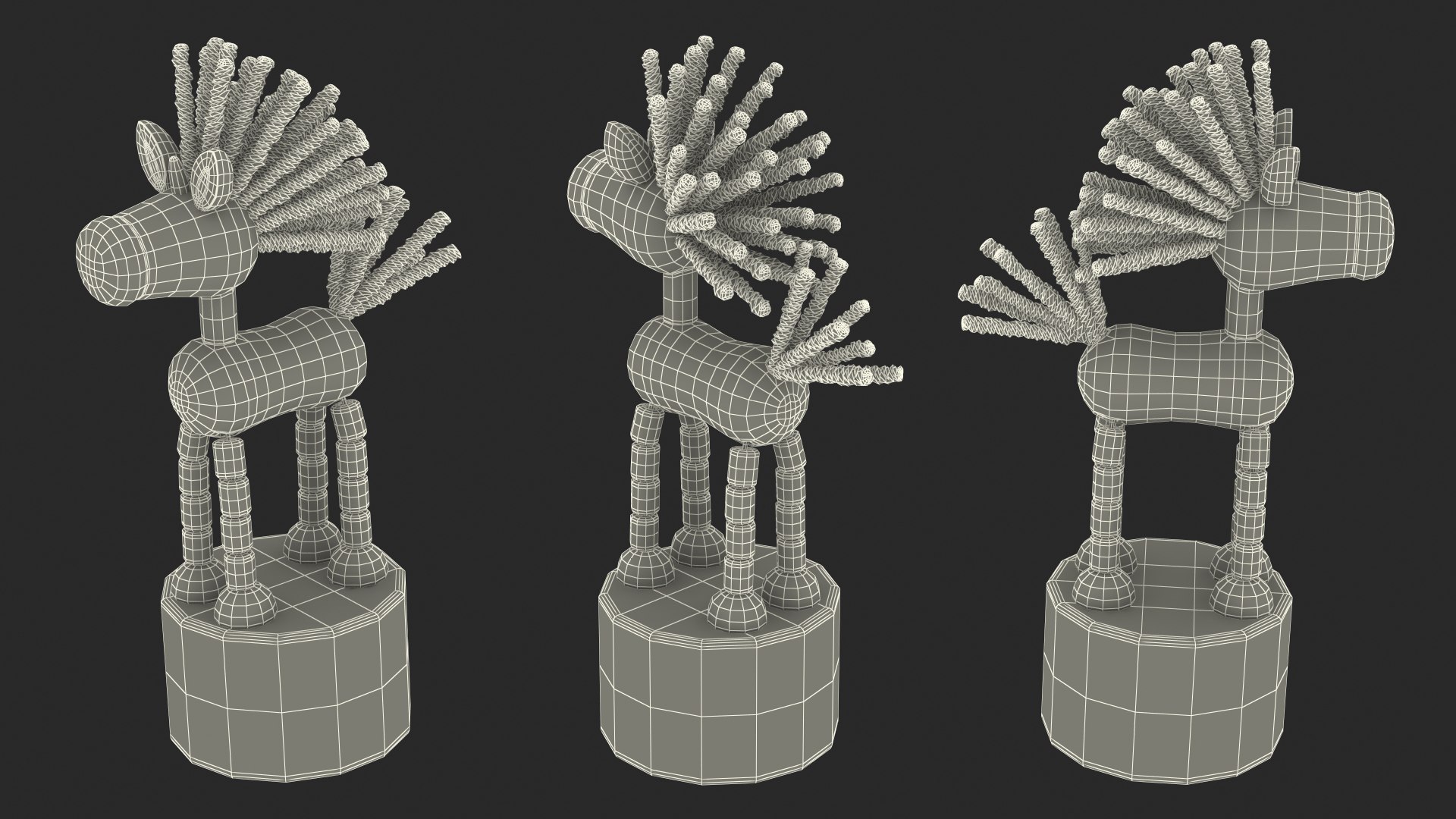 3D Model Pink Unicorn Push Puppet Toy Rigged - TurboSquid 2016281