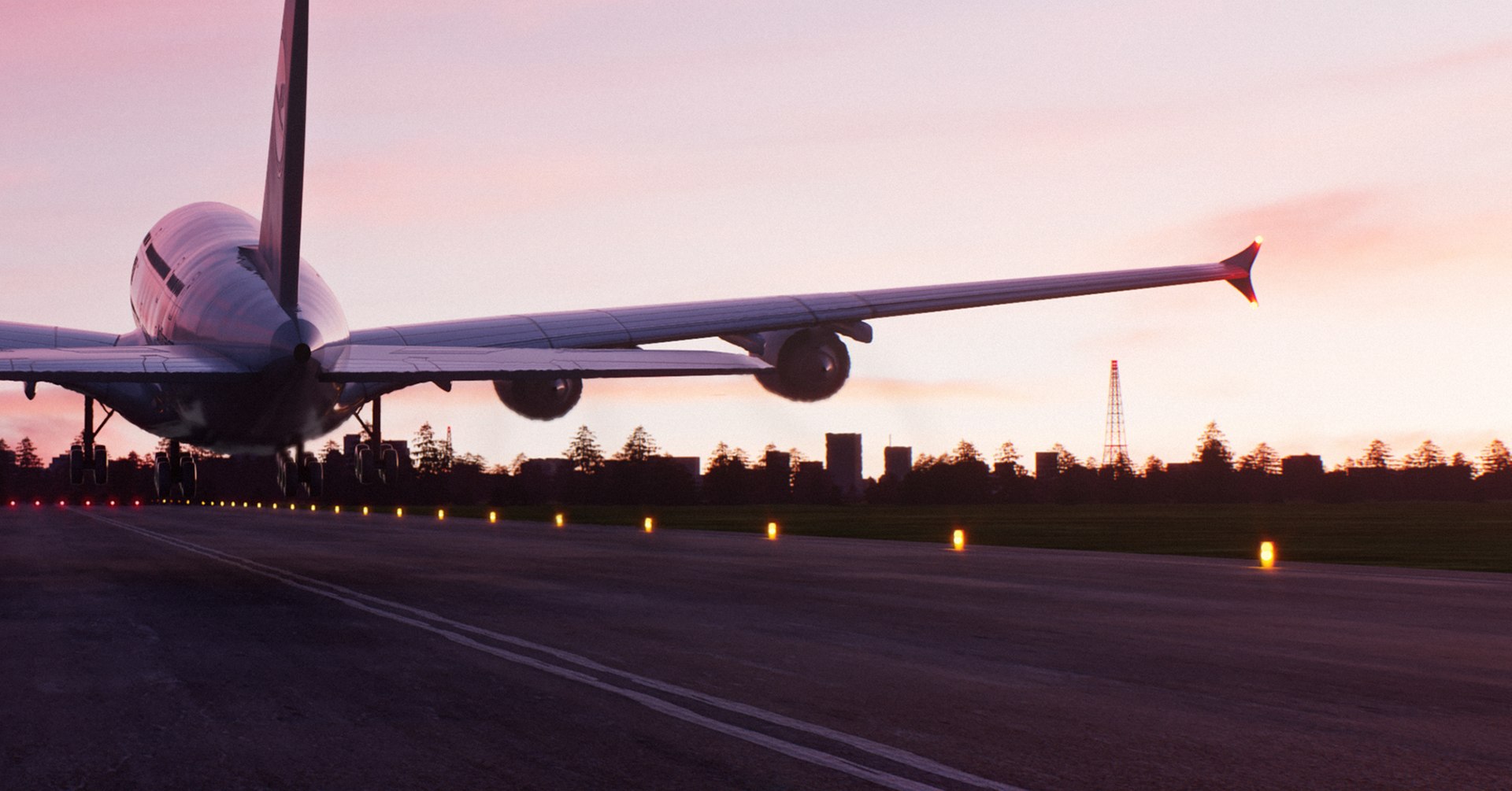 3D Model Airplane Landing Environment Airport Scene - TurboSquid 1603762