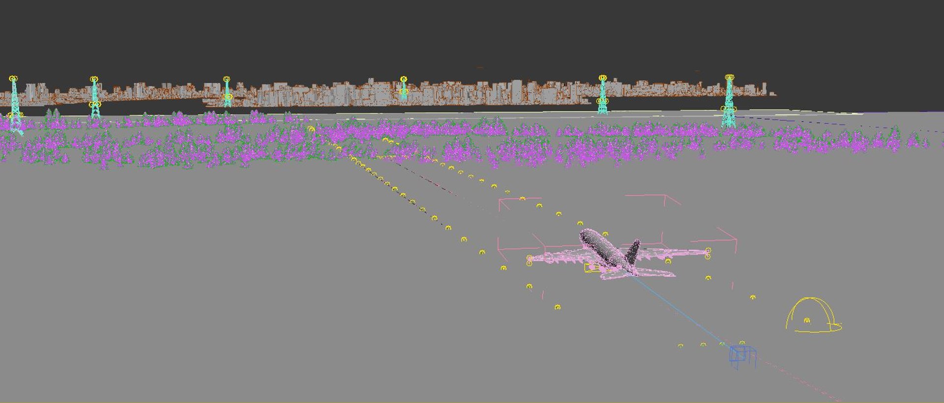 3D Model Airplane Landing Environment Airport Scene - TurboSquid 1603762