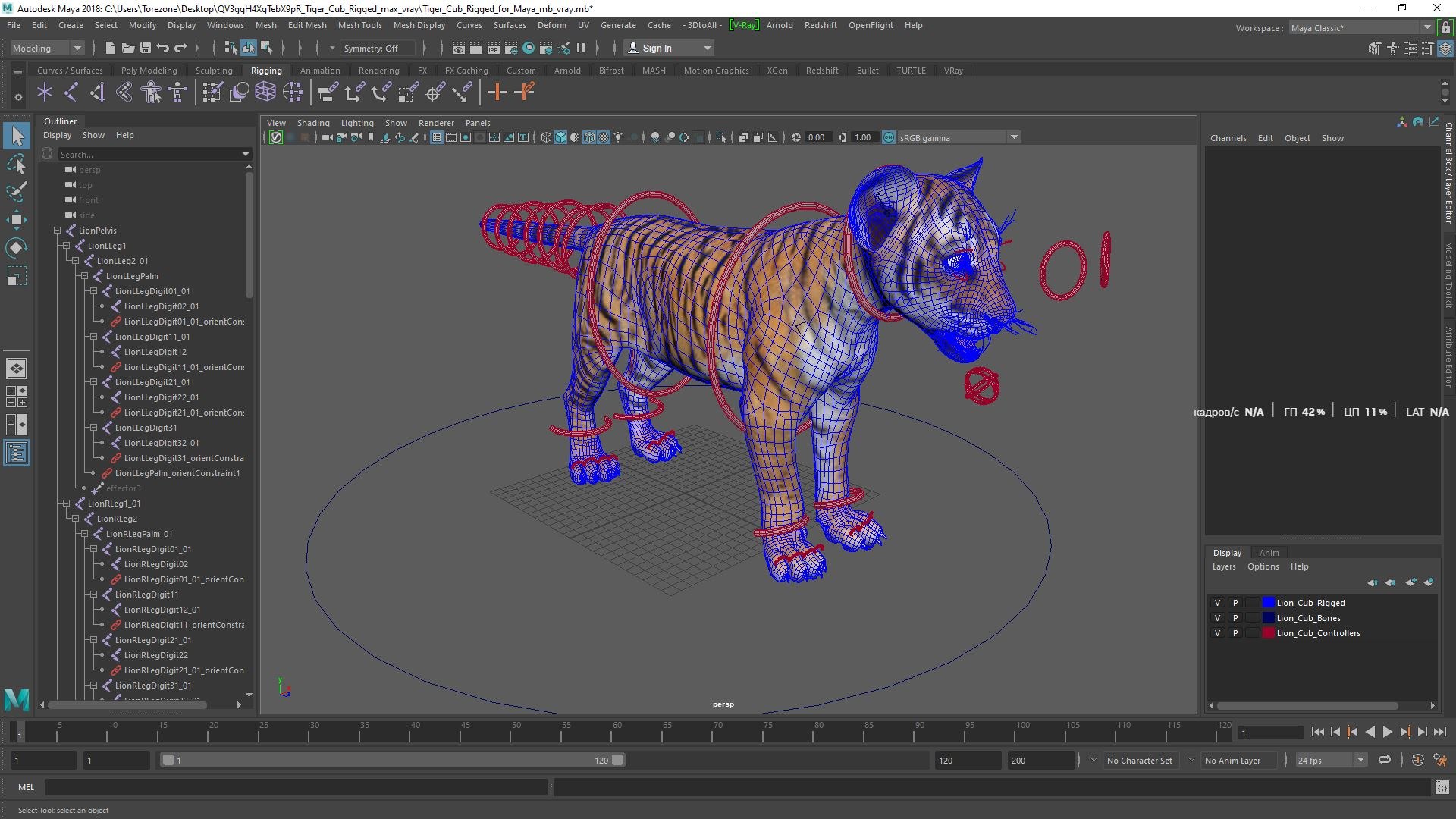 Tiger Cub Rigged For Maya 3D Model - TurboSquid 2377332