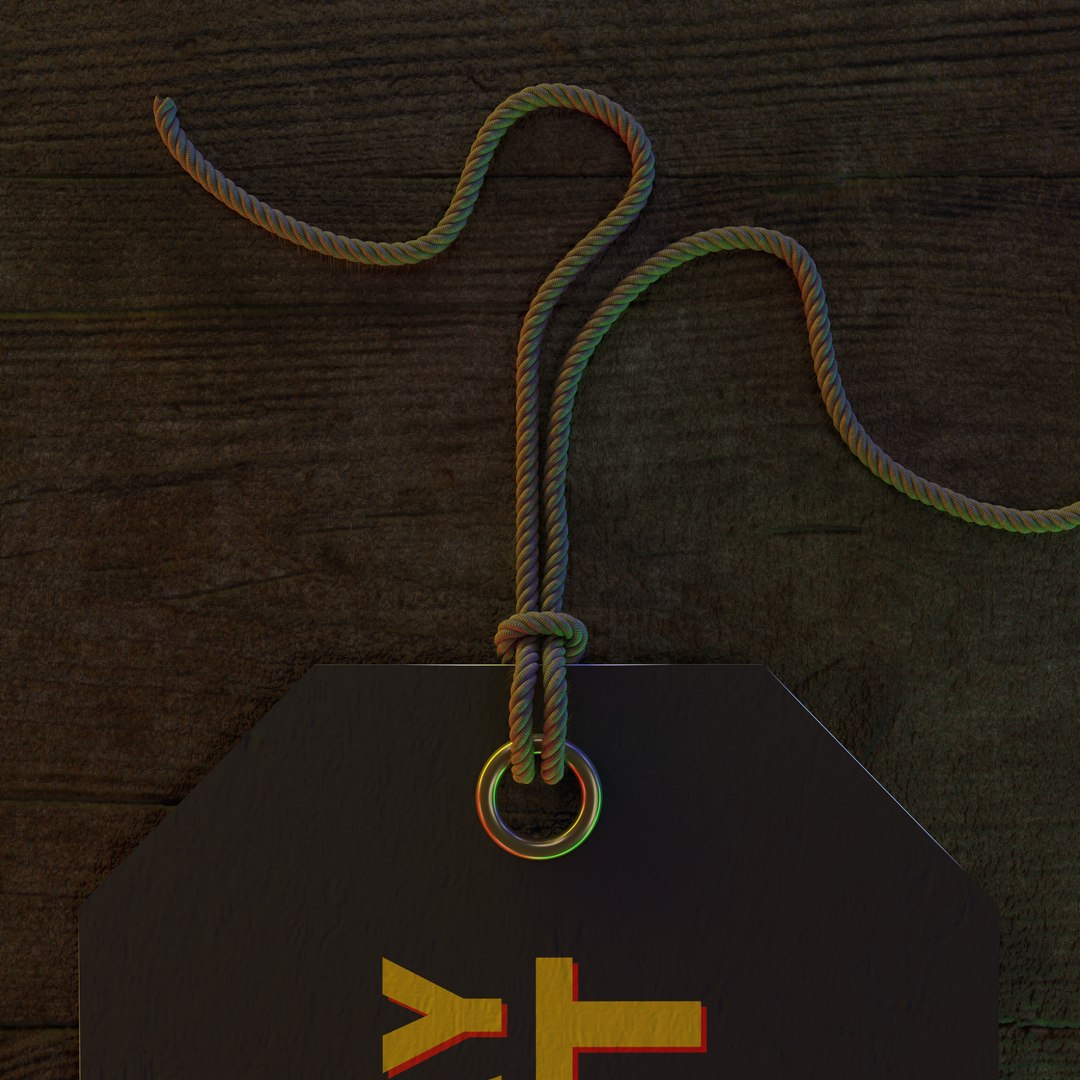 Price Tag With Extendable And Editable Rope 3D Model - TurboSquid 2304806