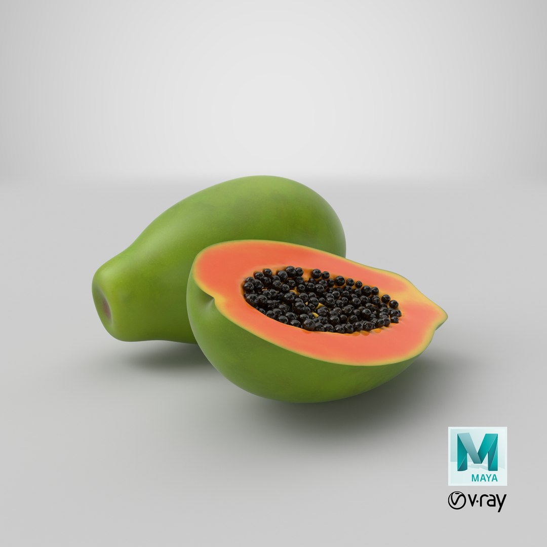 3D Model Cartoon Papaya Set - TurboSquid 2101280