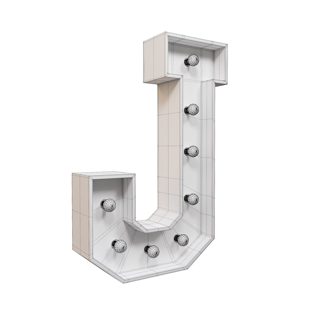 3D Marquee J Wooden Glow Sign 3dmodel - TurboSquid 1975941