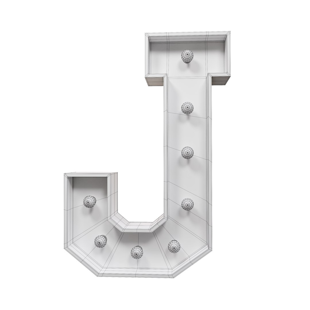 3D Marquee J Wooden Glow Sign 3dmodel - TurboSquid 1975941