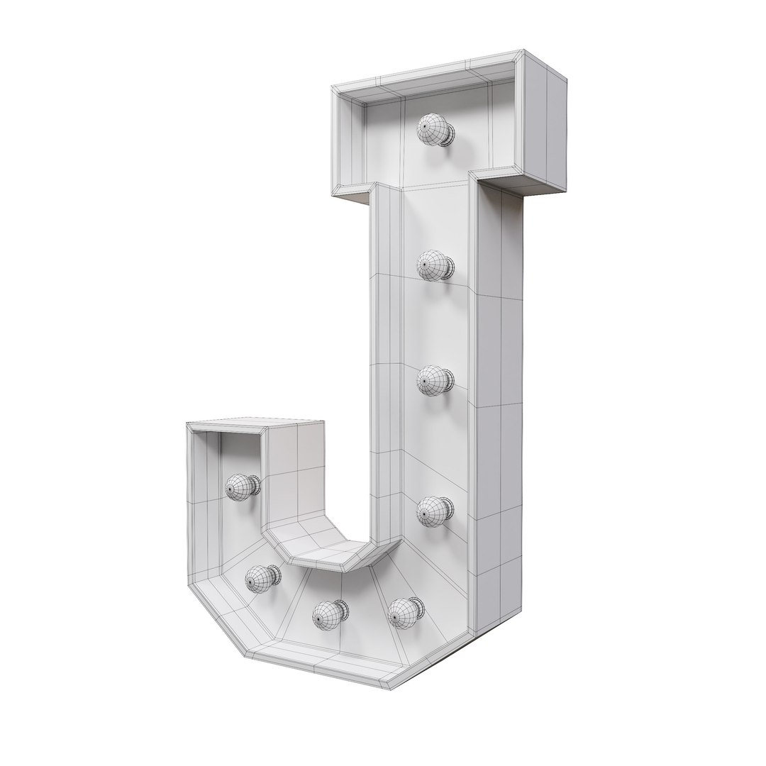 3D Marquee J Wooden Glow Sign 3dmodel - TurboSquid 1975941