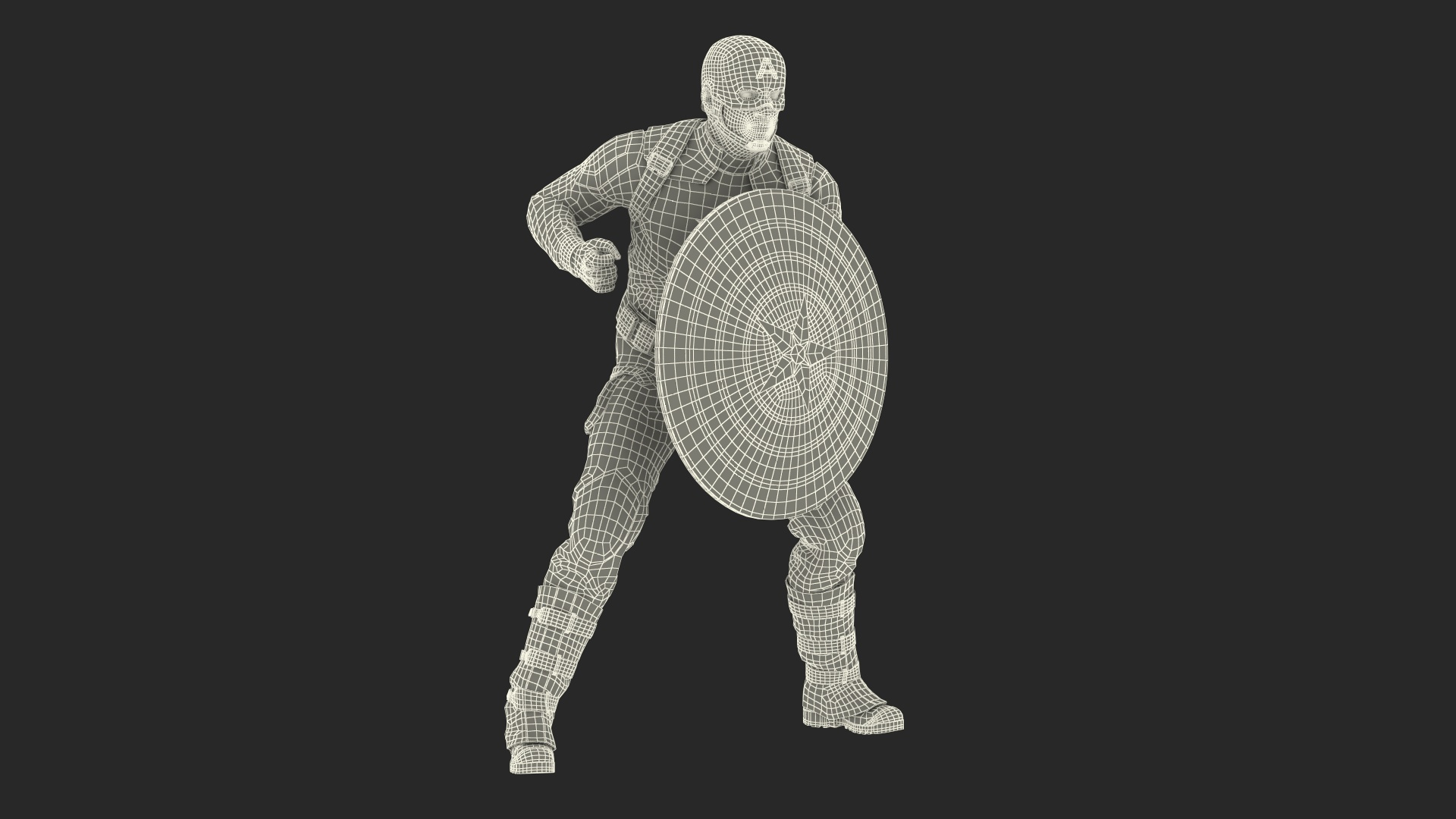 3D Model Character Captain America Defend Pose - TurboSquid 2044845