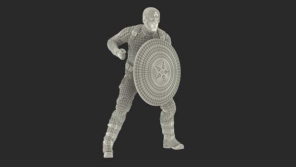 modelo 3d Personaje Capitán América Defender Pose - TurboSquid 2044845