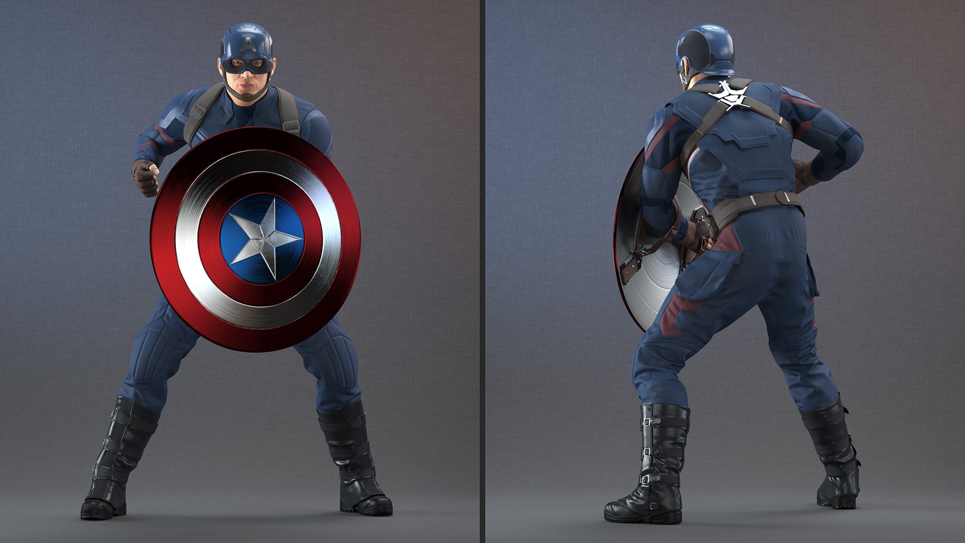 3D Model Character Captain America Defend Pose - TurboSquid 2044845