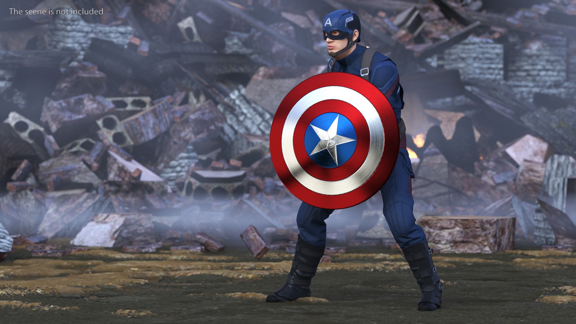 3D Model Character Captain America Defend Pose - TurboSquid 2044845