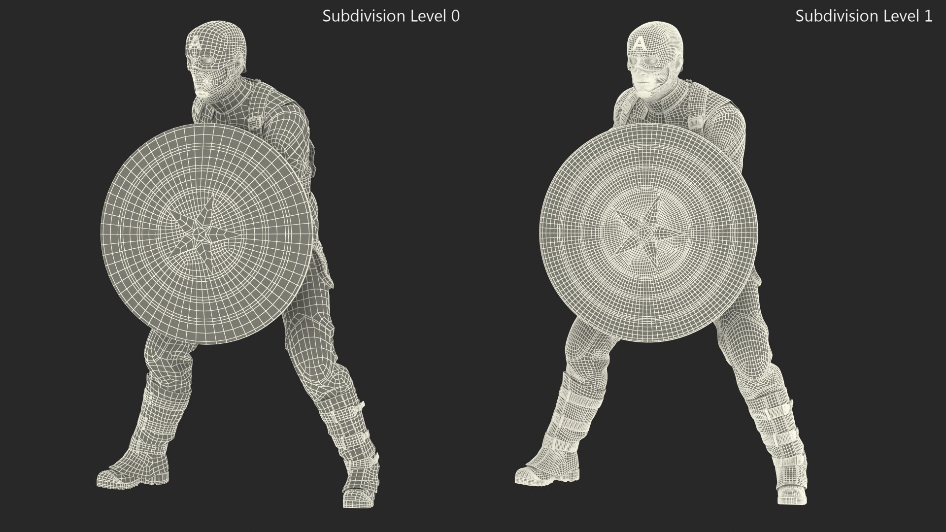 3D model Character Captain America Defend Pose - TurboSquid 2044845