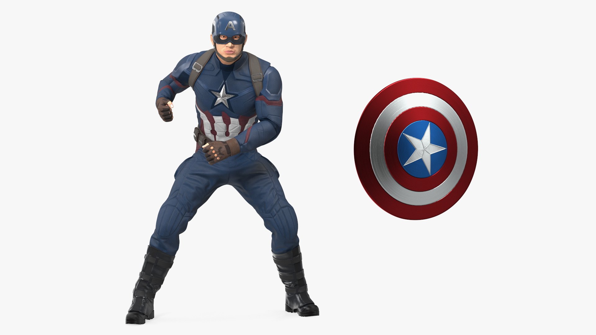 3D model Character Captain America Defend Pose - TurboSquid 2044845